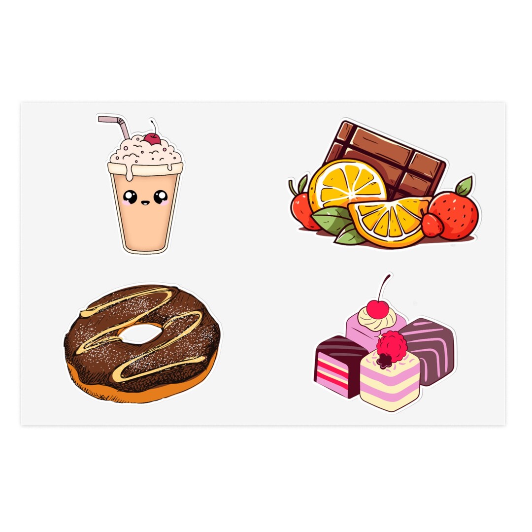 Cute Food Sticker Sheet,vinyl Sticker, Sugar Lover, Gift Sticker ...