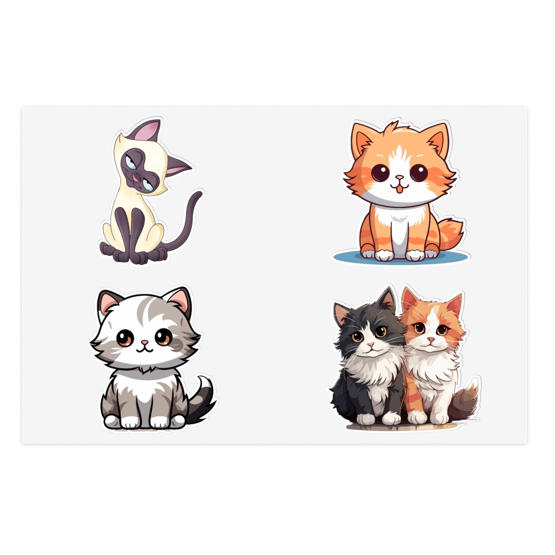 Cat Sticker Sheet, Vinyl Sticker, Cat Lover, Gift Sticker, Kitten ...