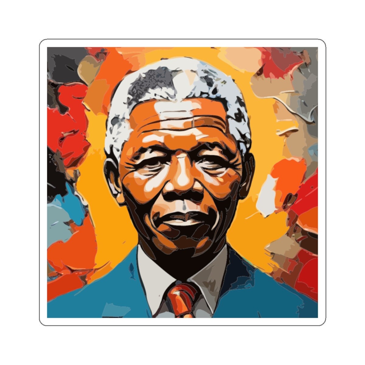 Mandela Kiss-cut Sticker, Nelson Mandela Sticker, South African Sticker ...