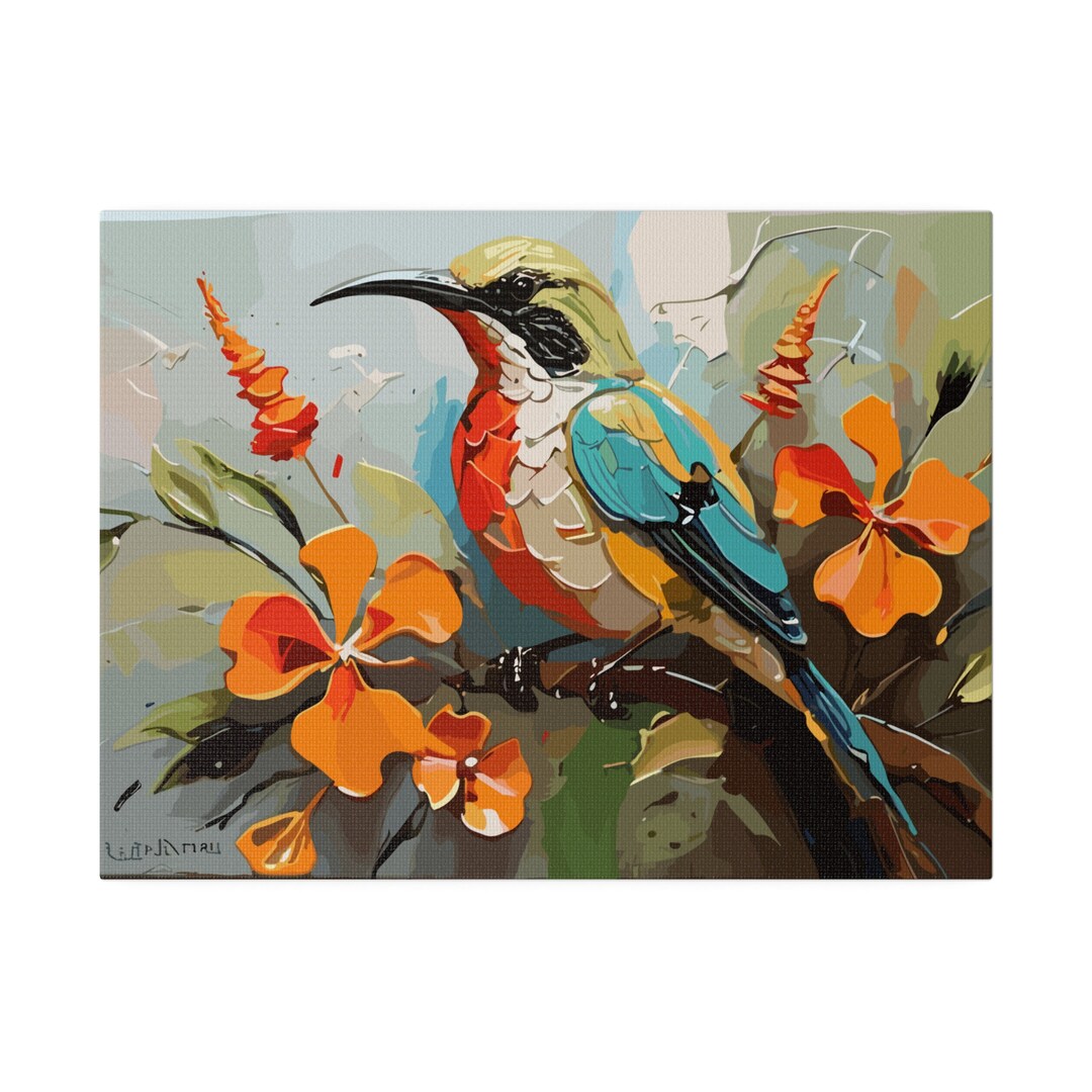 African Sunbird. Colorful, Abstract Print,bird Print, Gift For,gift for ...