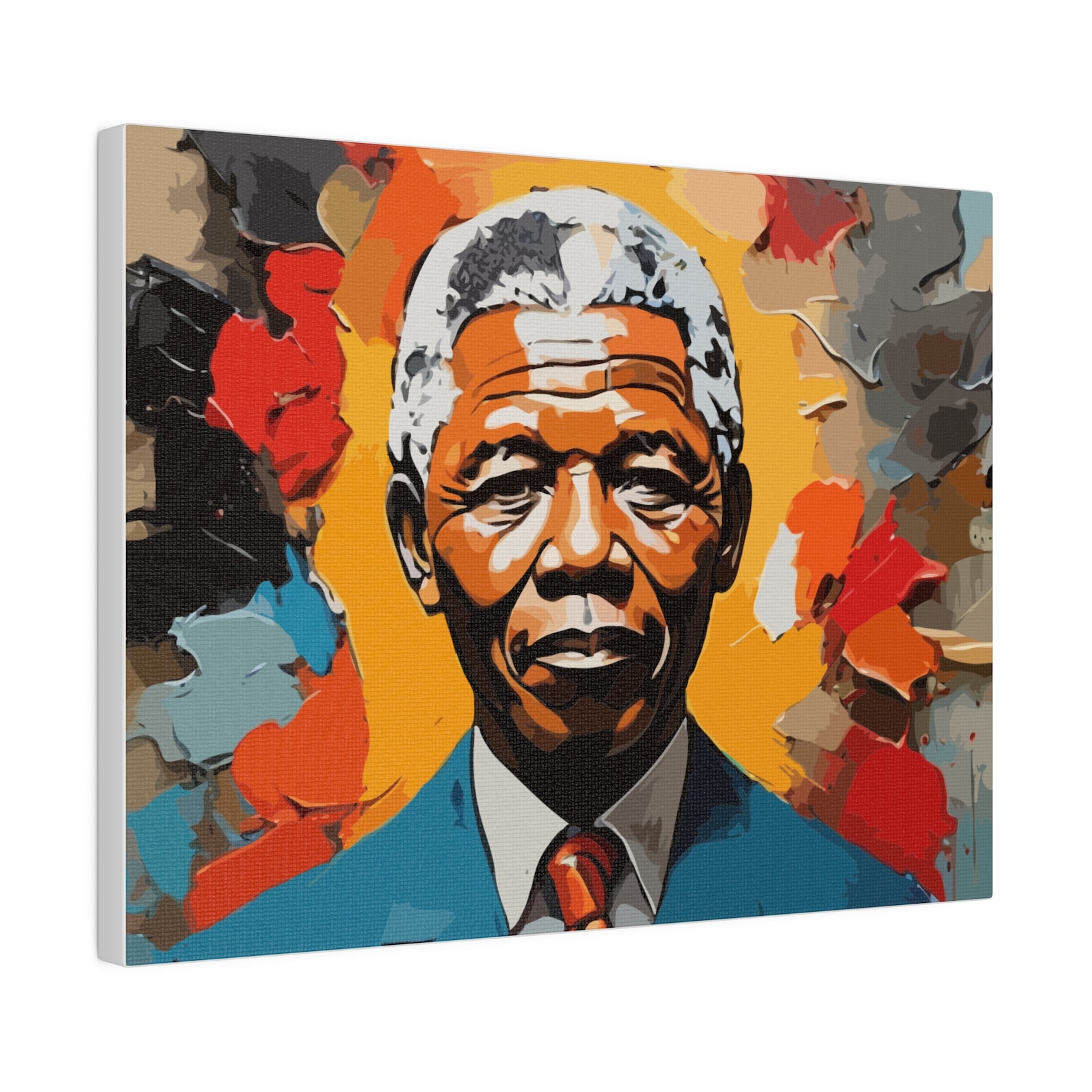 Nelson Mandela, Mandela Abstract Painting, Wall Art, Home Decor, Office ...