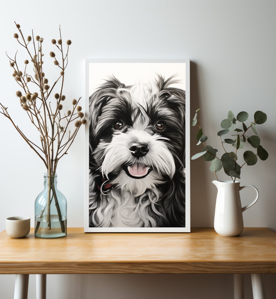 Shih Tzu Wall Art Portrait ,shih Tzu Wall Art,printable ,dog Wallpaper ...