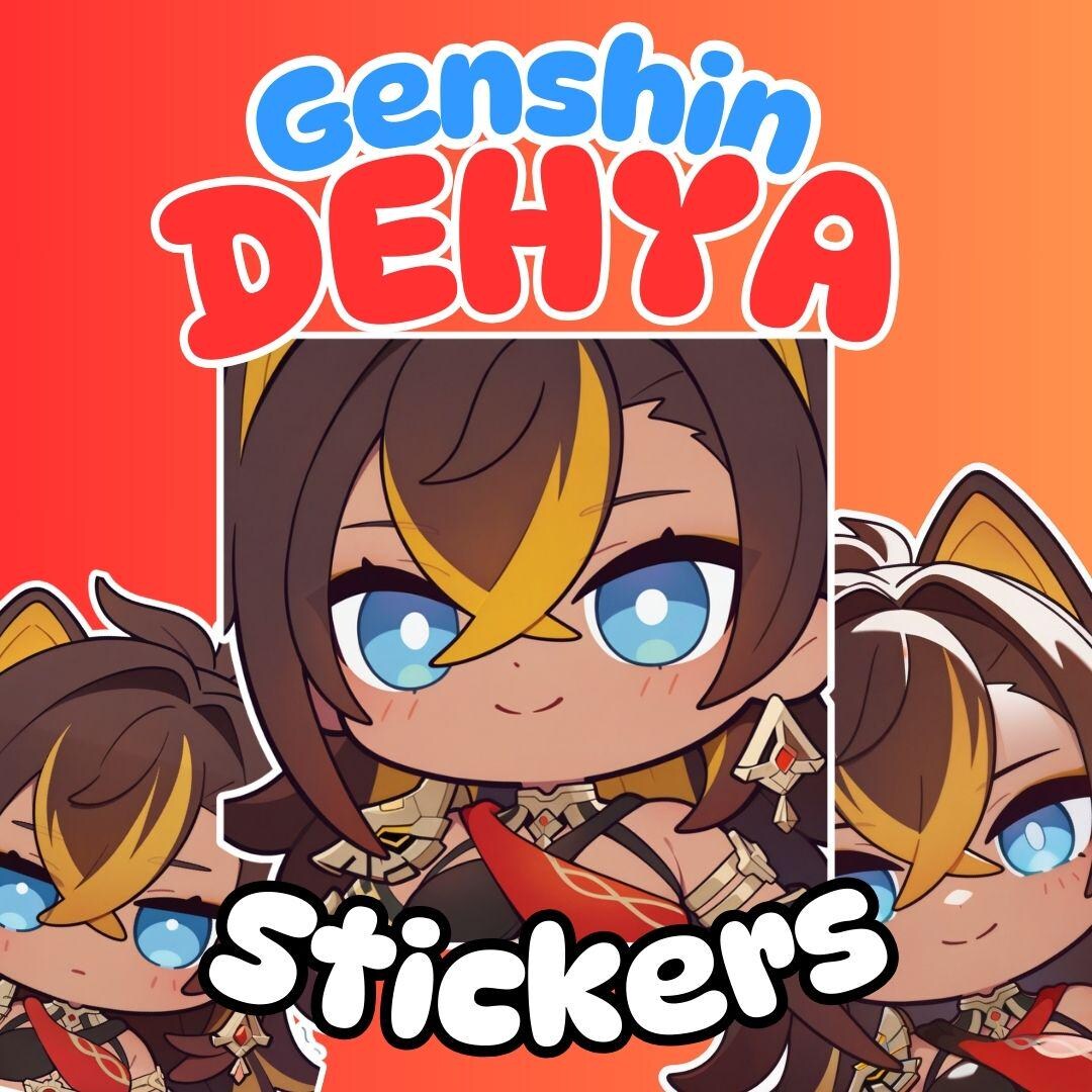 Chibi Dehya Clipart Genshin Impact / 16 PNG Pack / High Resolution ...