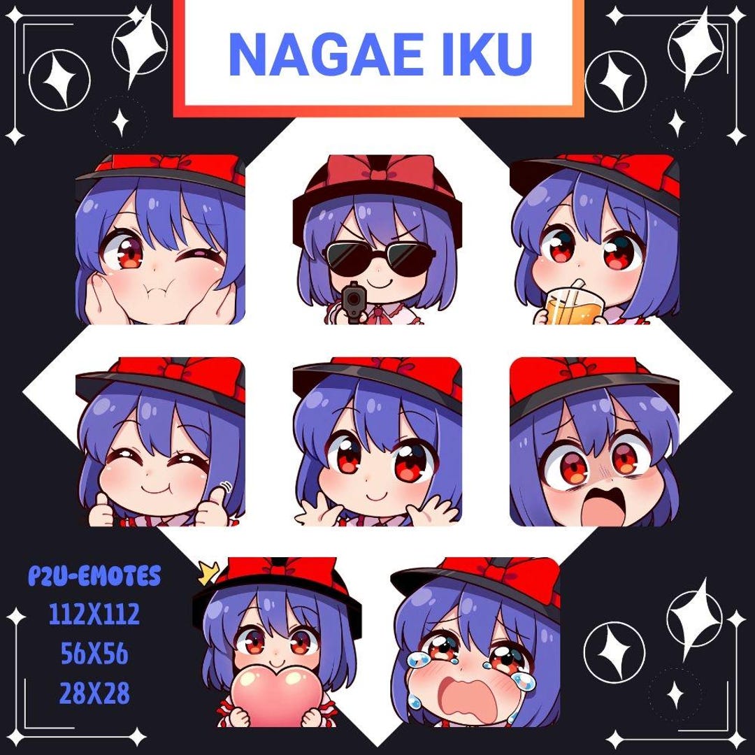Touhou Nagae Iku Twitch/yt/discord Emotes Pack (digital Download) - Etsy