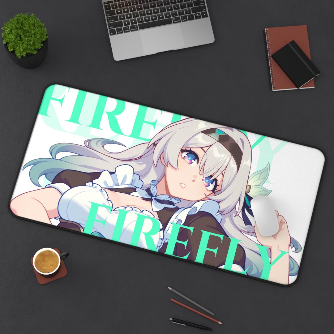 Anime Girl Firefly Desk Mat - Gaming Mouse Pad, Cute Japanese Desk ...