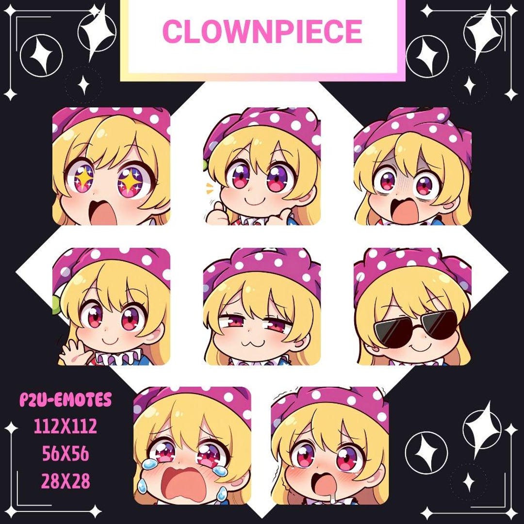 Touhou Clownpiece Twitch/yt/discord Emotes Pack (digital Download) - Etsy