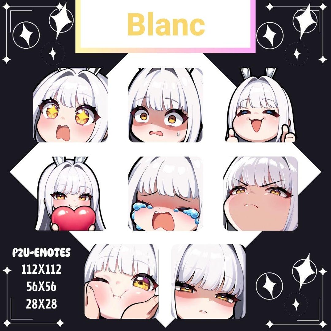 Blanc NIKKE Emote Pack: Chibi Kawaii Emotes (digital Download) - Etsy