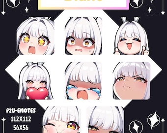 Twitch Emote Pack 8x, Red Hood NIKKE, Discord Emote, Chibi, Kawaii ...