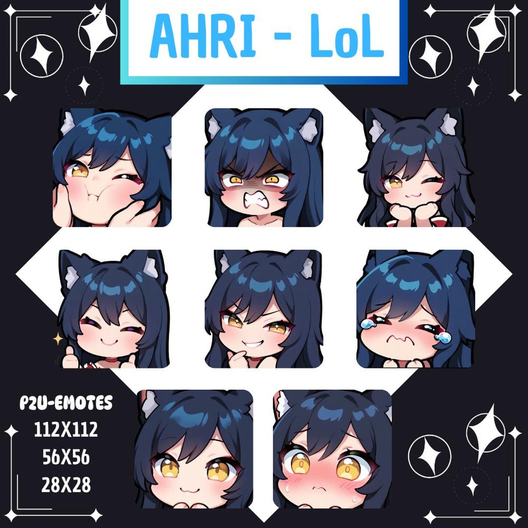 Ahri Lol Emote Pack: Chibi Kawaii Twitch/discord Streamer Assets ...