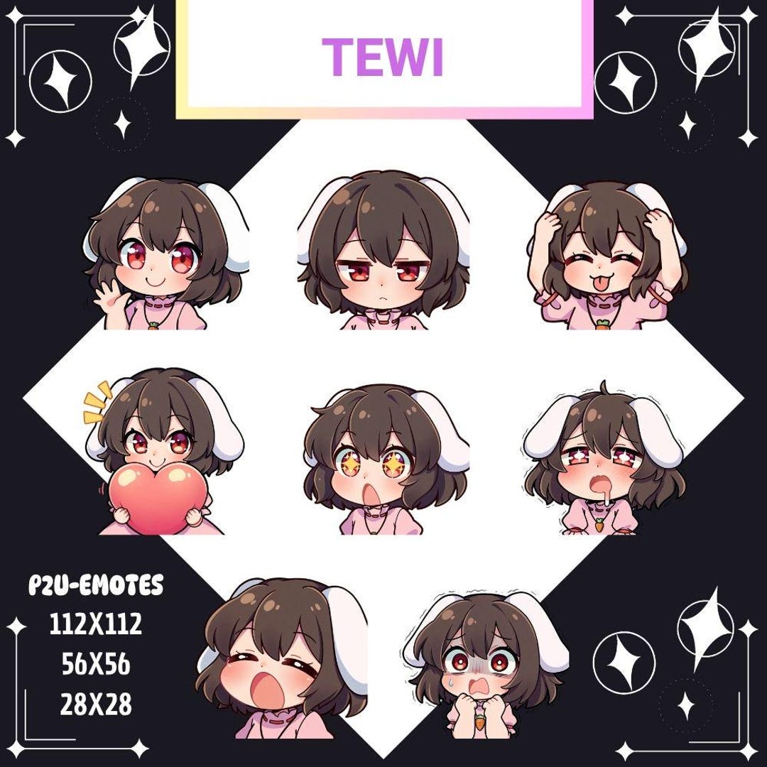 Touhou Tewi Twitch/yt/discord Emotes Pack (digital Download) - Etsy