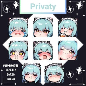 Twitch Emote Pack 8x, Privaty Unkind Maid - Nikke, Discord Emote ...