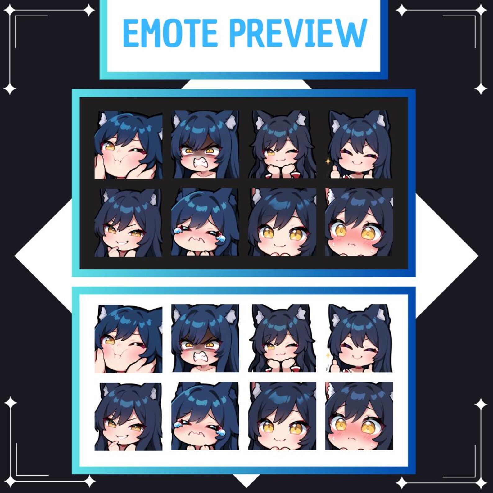 Ahri Lol Emote Pack: Chibi Kawaii Twitch/discord Streamer Assets ...