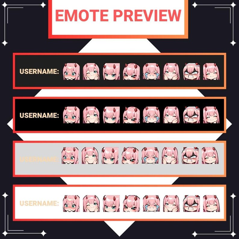Zero Two Anime Emote Pack: Chibi Kawaii Emotes (digital Download) - Etsy