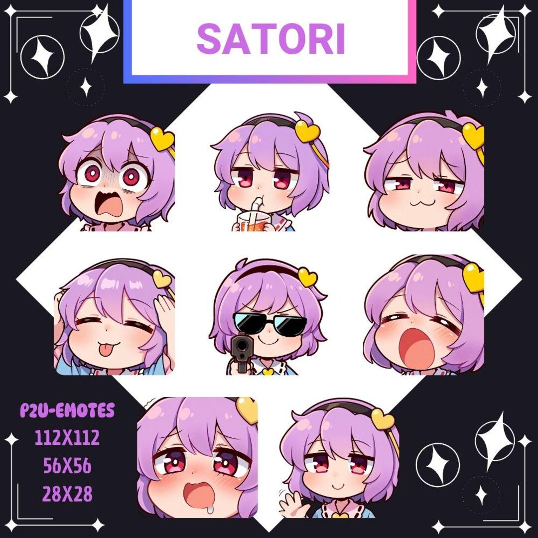 Touhou Satori Twitch/yt/discord Emotes Pack (digital Download) - Etsy