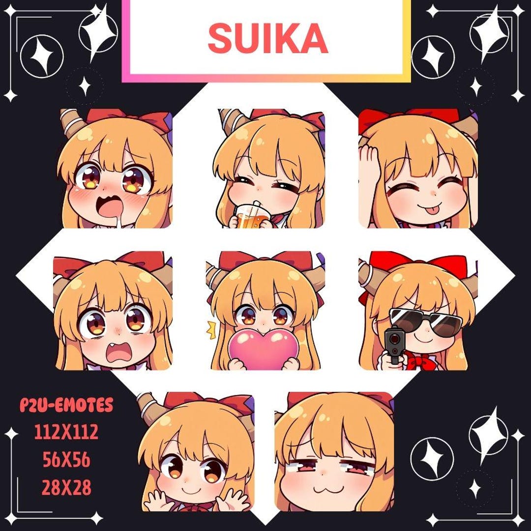 Suika Touhou Twitch/yt/discord Emotes Pack (digital Download) - Etsy