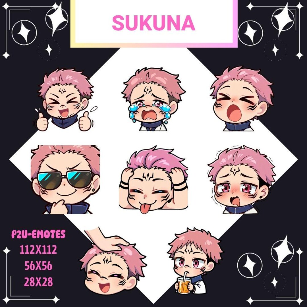 JJK Sukuna Twitch/yt/discord Emotes Pack (digital Download) - Etsy UK