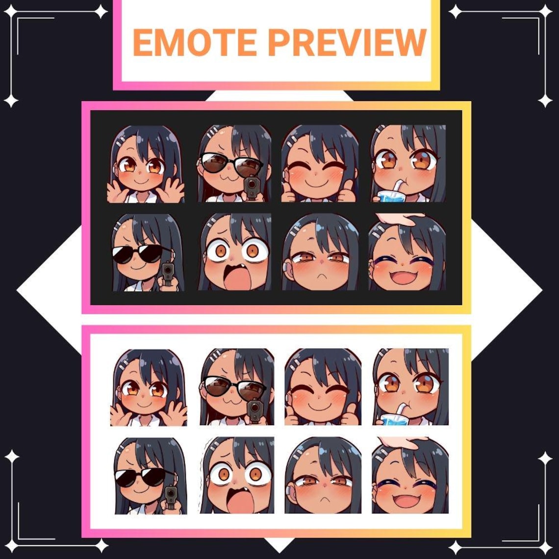 Nagatoro Twitch/yt/discord Emotes Pack (digital Download) - Etsy