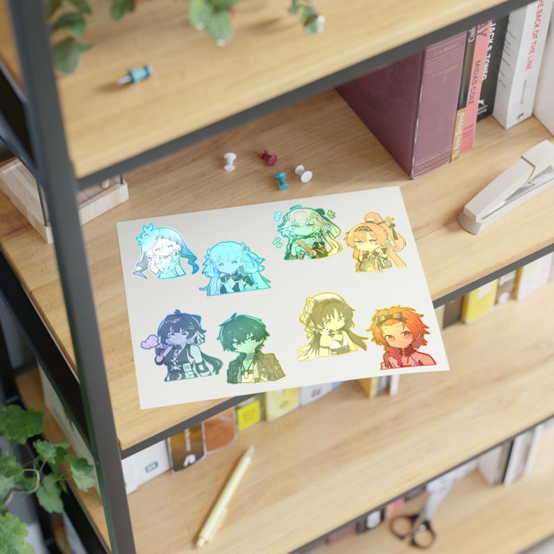 Kawaii Wuwa Character Sticker Sheets: Anime Art, Scrapbooking - Etsy