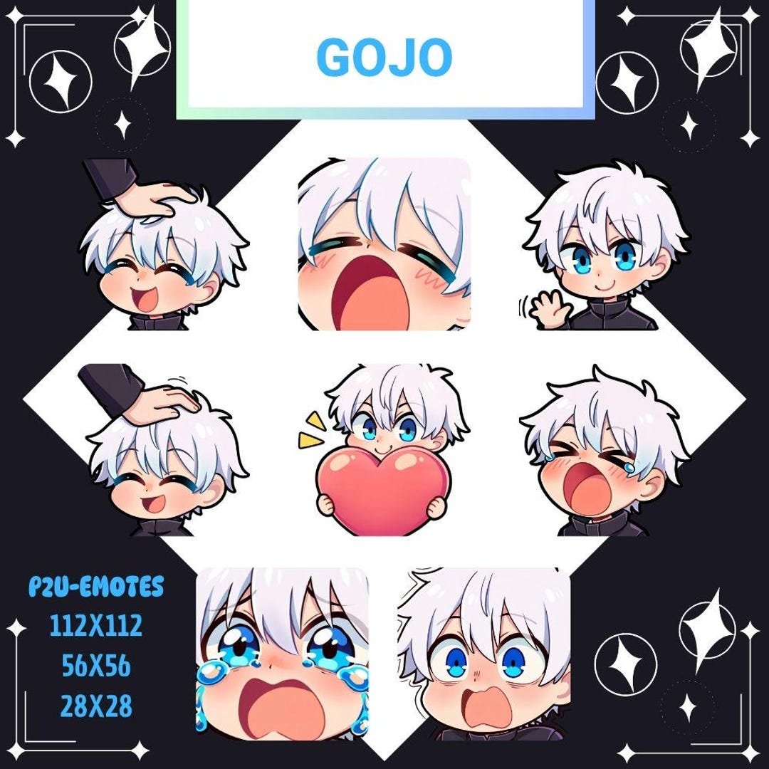 Twitch Emote Pack 8x, Satoru Gojo Zauberer , Twitch Emotes, Twitch ...