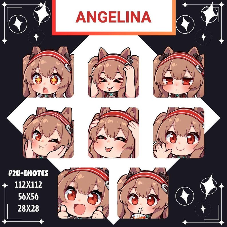 Arknights Angelina Twitch/yt/discord Emotes Pack (digital Download) - Etsy
