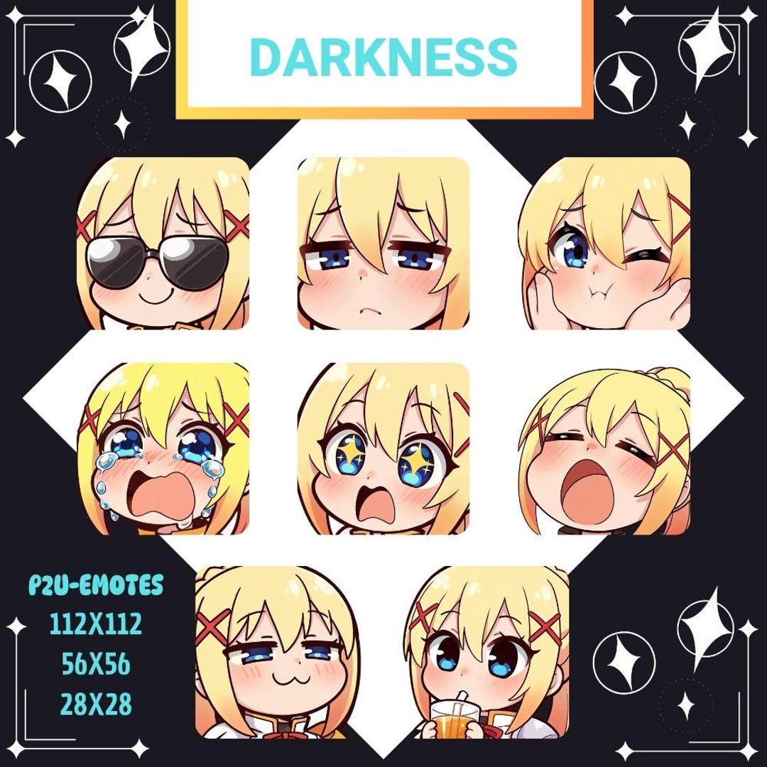 Twitch Emote Pack 8x, Darkness Konosuba Knight Girl, Streaming Assets ...