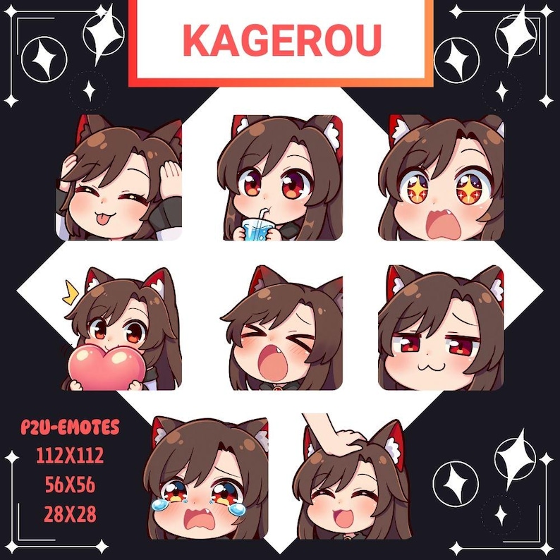 Touhou Kagerou Twitch/yt/discord Emotes Pack (digital Download) - Etsy