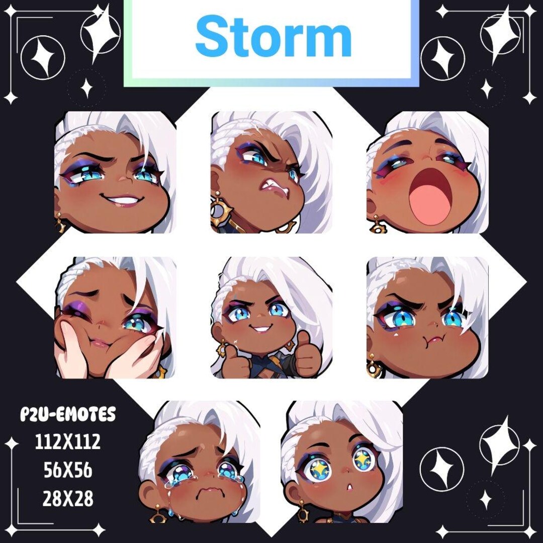 Twitch Emote Pack 8x, Marvel Rivals - Storm, Discord Emote, Streaming ...