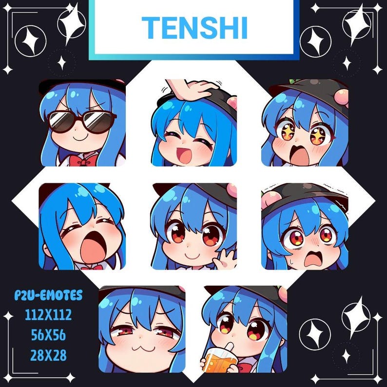 Touhou Tenshi Twitch/yt/discord Emotes Pack (digital Download) - Etsy
