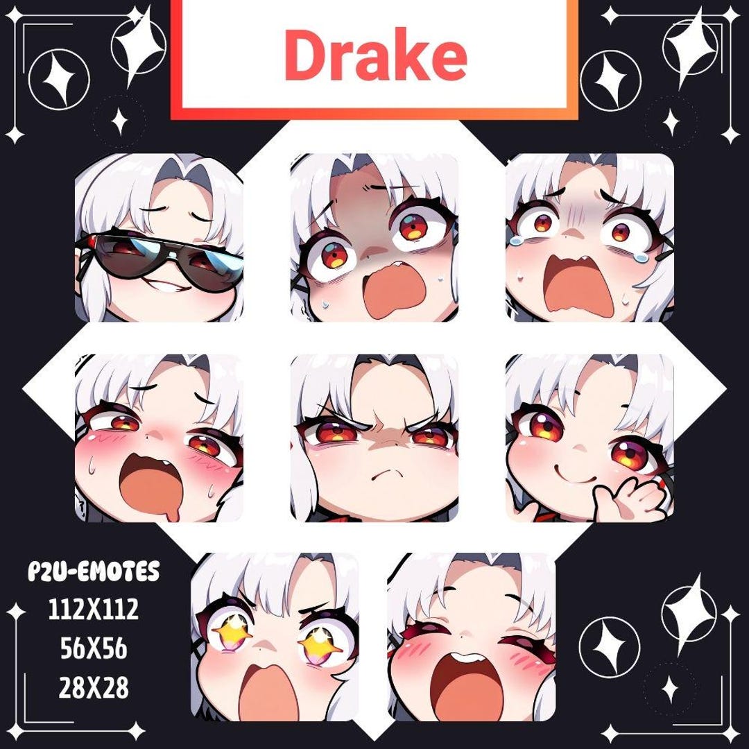 Twitch Emote Pack 8x, Drake - NIKKE, Discord Emote, Streaming Assets ...