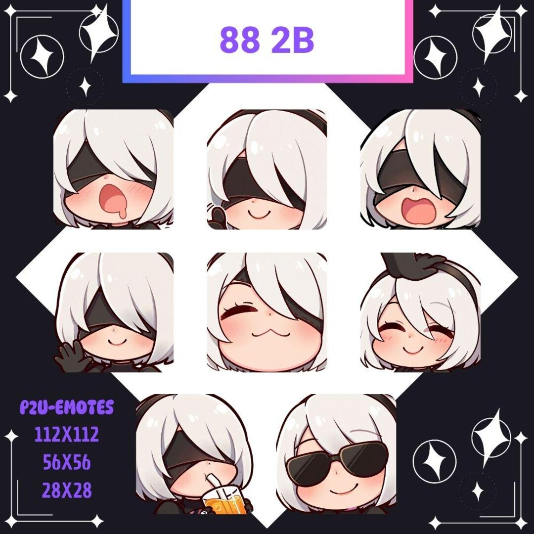 2B Nier Automata Emotes: Twitch/discord/youtube (digital Download, 8x ...