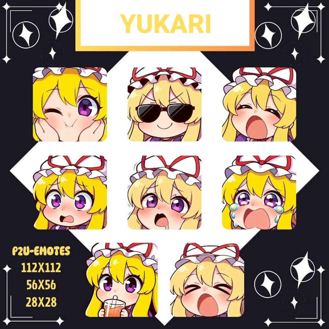 Touhou Yukari Twitch/yt/discord Emotes Pack (digital Download) - Etsy
