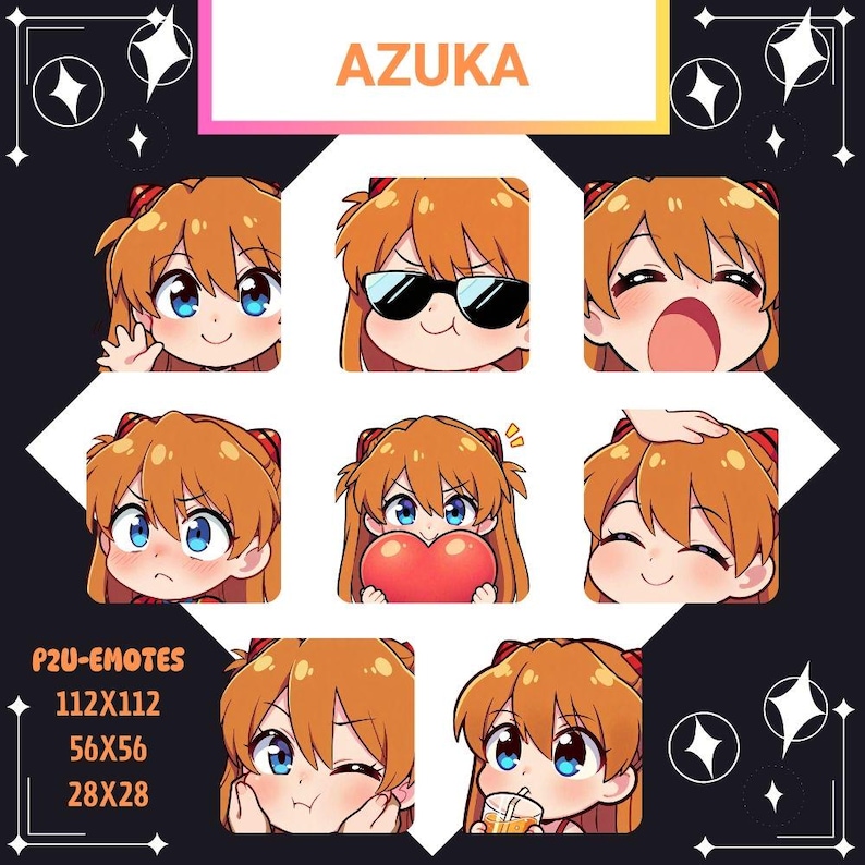 Asuka Twitch/yt/discord Emotes Pack (digital Download) - Etsy