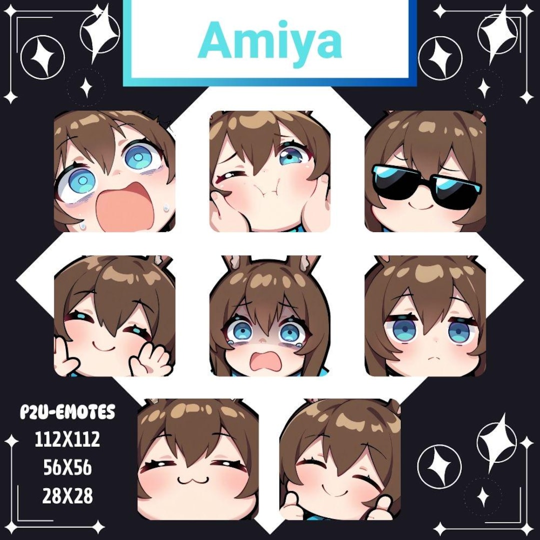 Twitch Emote Pack 8x, Arknights - Amiya, Discord Emote, Streaming ...