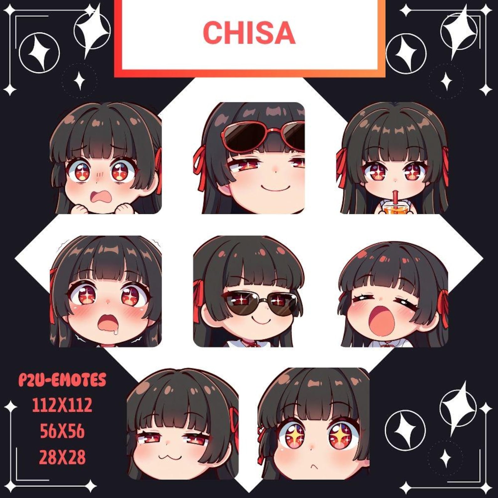 Wuwa Chisa Twitch/yt/discord Emotes Pack (digital Download) - Etsy