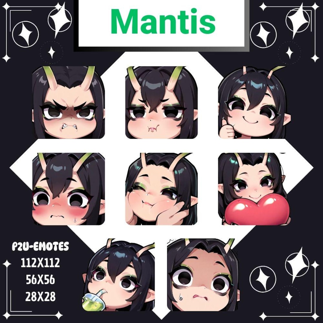 Twitch Emote Pack 8x, Marvel Rivals - Mantis, Discord Emote, Streaming Assets, Chibi, Kawaii ...