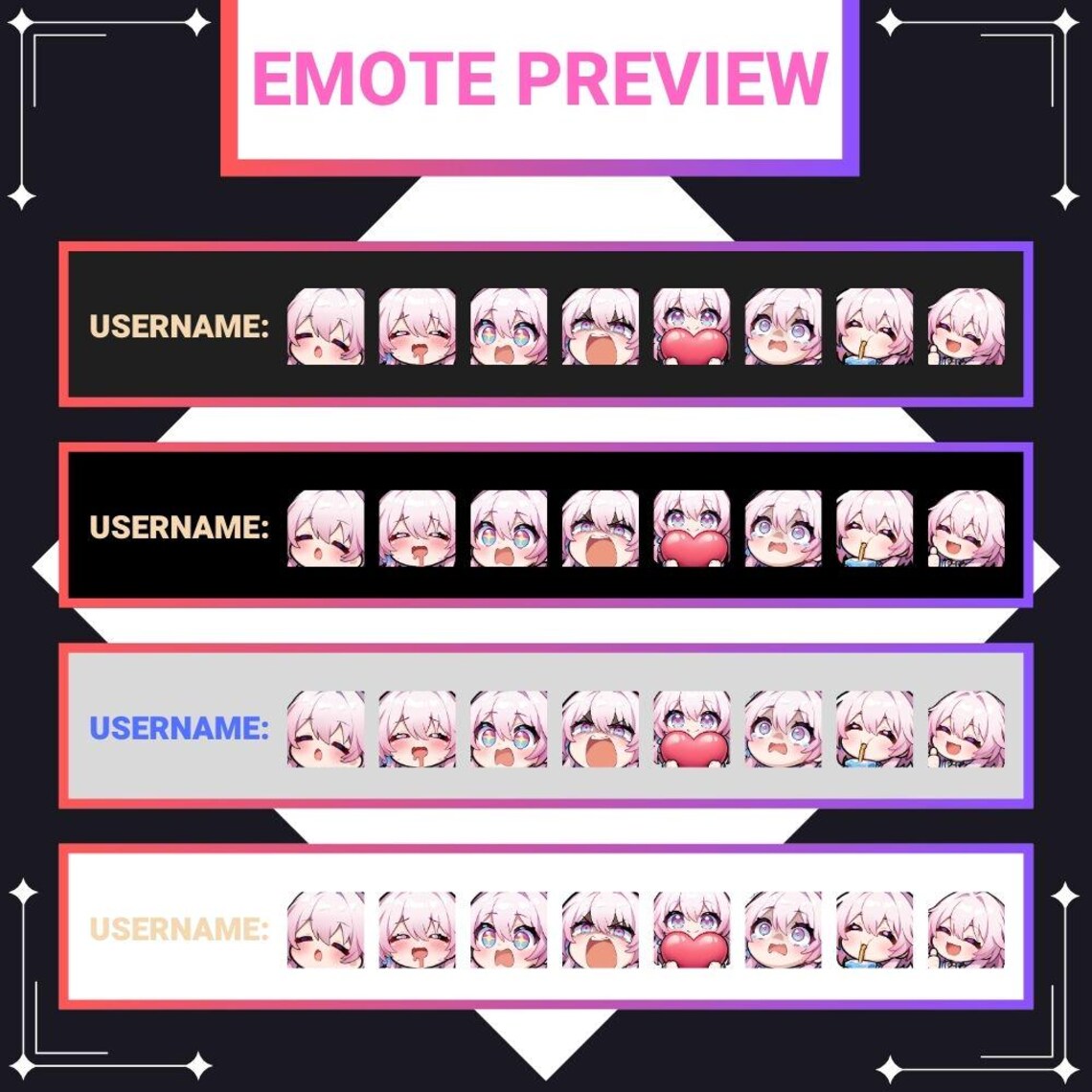 Honkai Star Rail Emotes: March 7th Chibi Emote Pack (digital Download ...