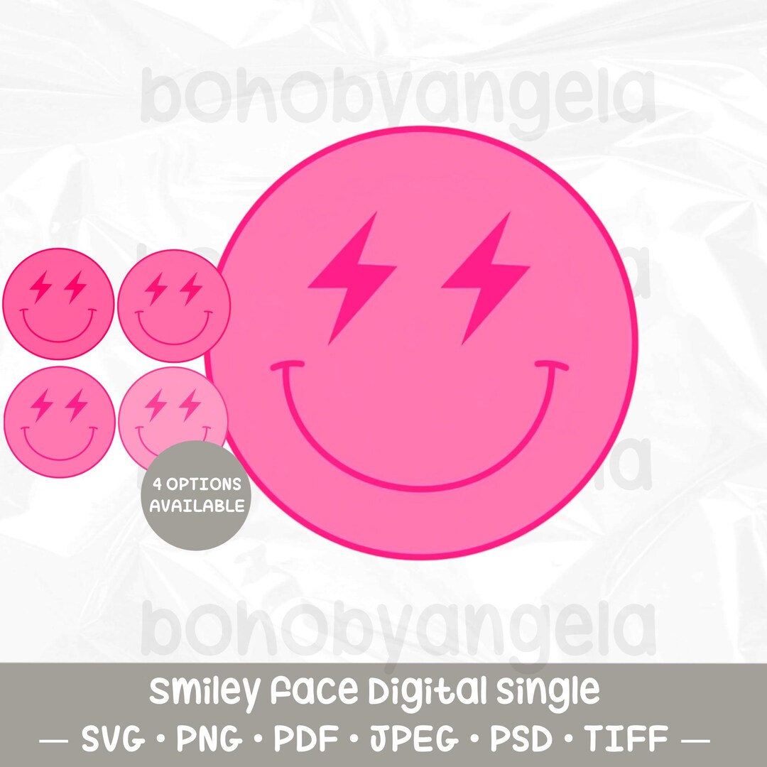 Preppy Smiley Face Svg Clipart, Smiley Face Png, Retro Groovy, Teenage ...