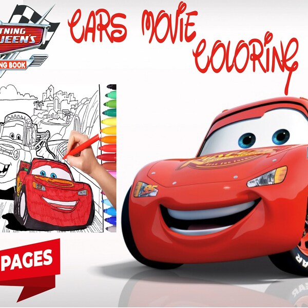 Cars Movie Coloring Book - Etsy