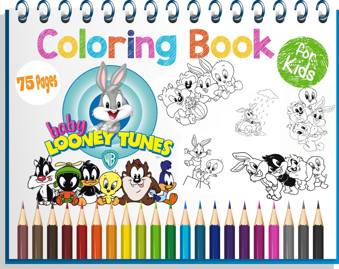 Baby Looney Tunes Characters Coloring Book, 75 Pages, Kids Art, Instant ...