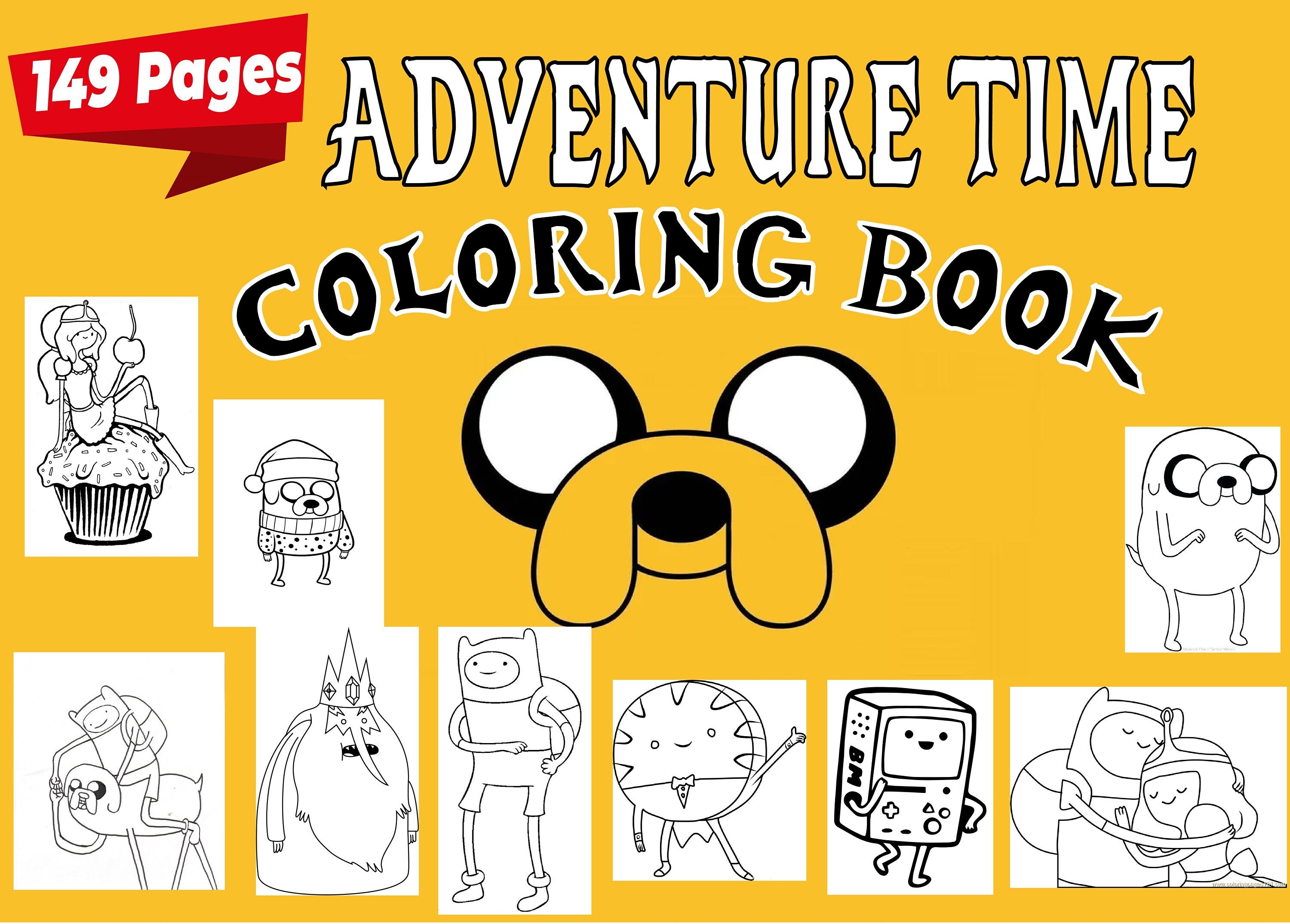 The Fun Adventure Time Jumbo Coloring Adventure: 149 Pages, Kids ...