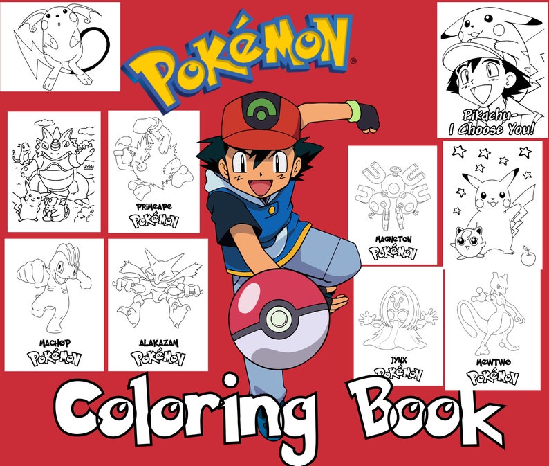 The World of Pokemon Giant Coloring Book, 182 Pages, Kids & Fan Art ...
