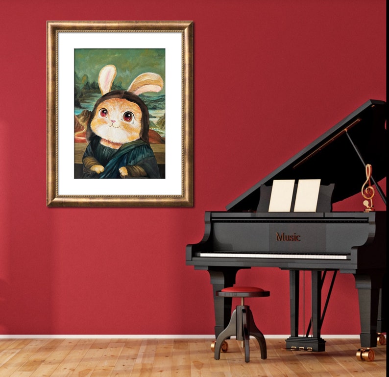 Mono Lisa the Rabbit, Art, Artwork, Home Decor, Gift, Birthday Present ...