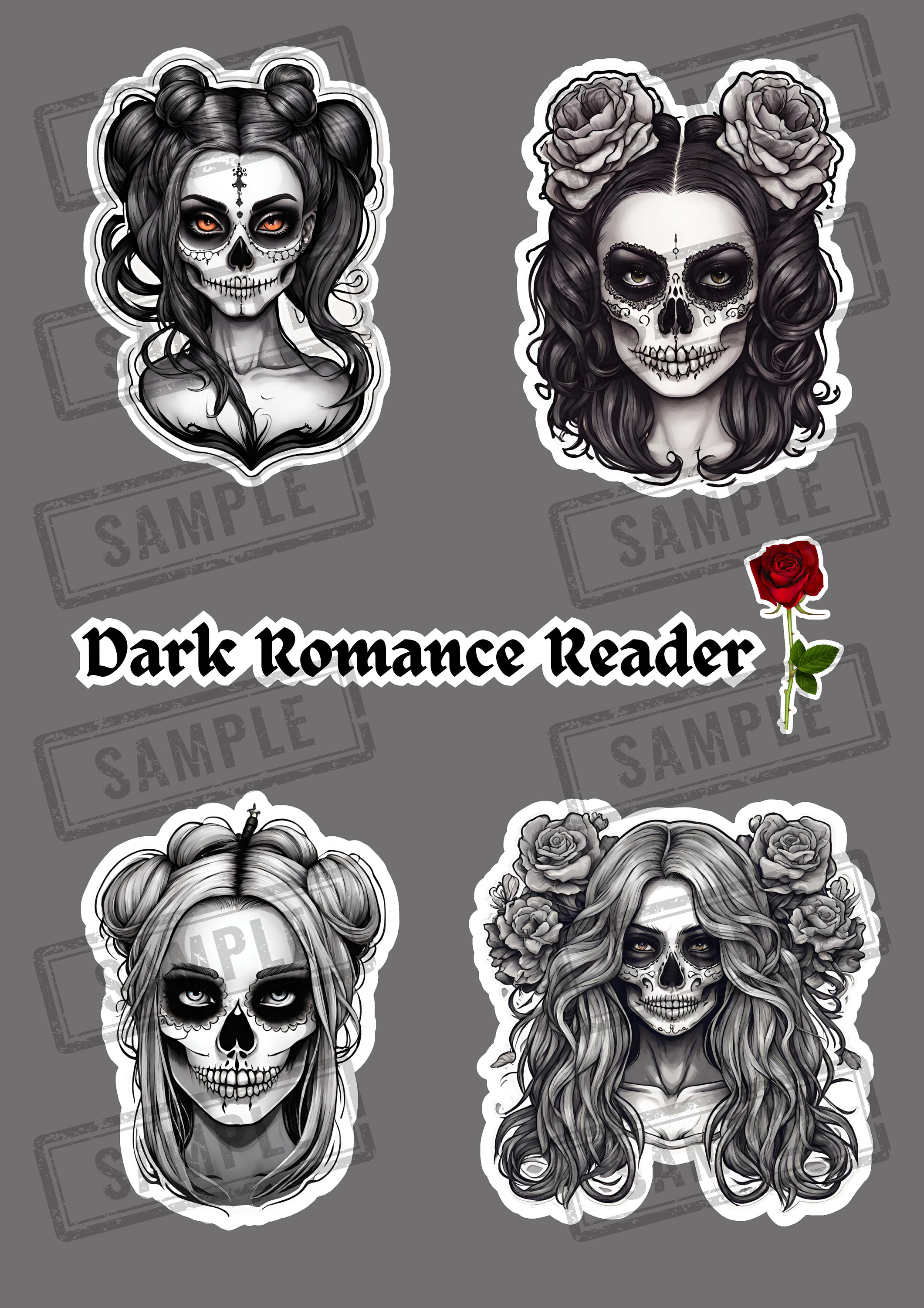 24 Digital Dark Romance Reader Stickers, Printable Dark Romance Booktok ...