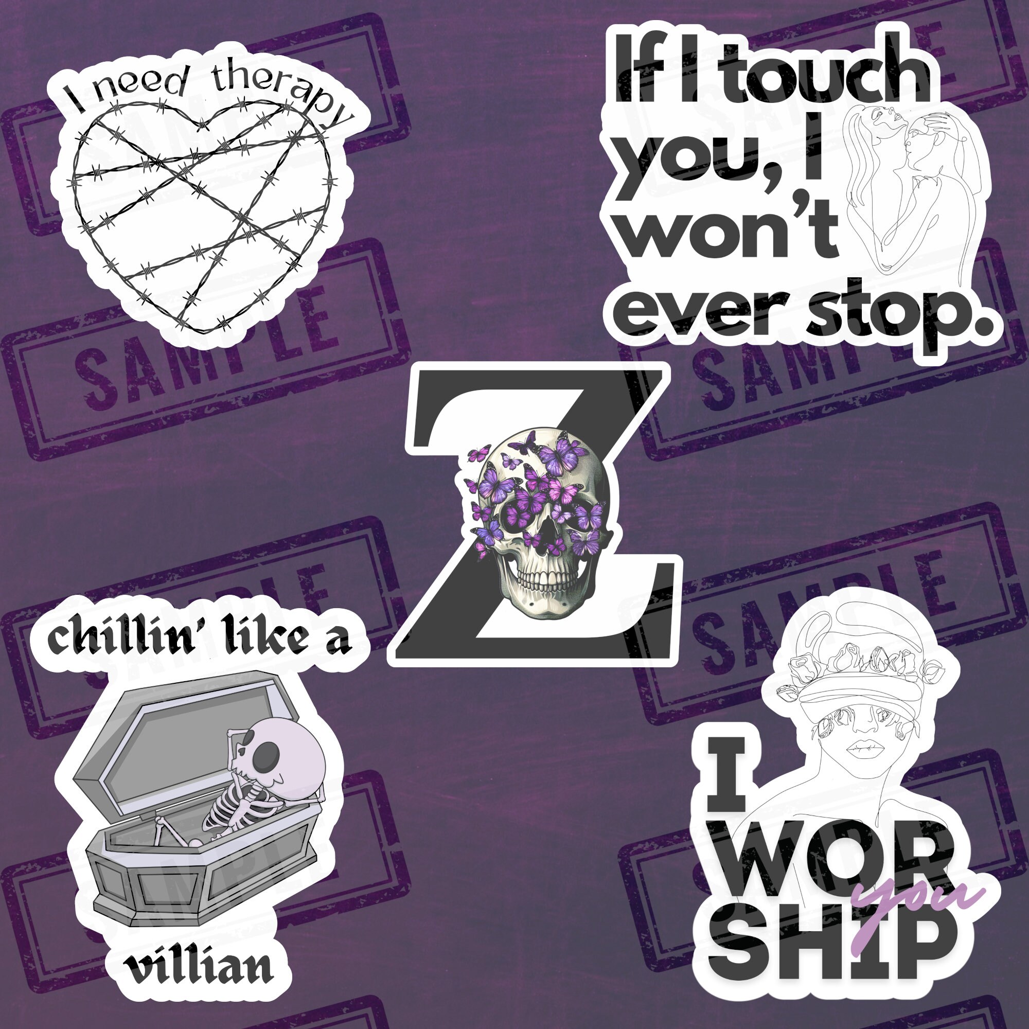 20 Digital Dark Romance Reader Stickers, Printable Dark Romance Booktok ...
