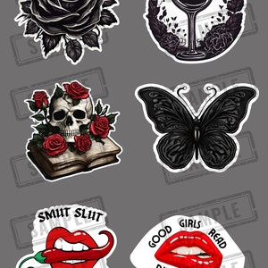 24 Digital Dark Romance Reader Stickers, Printable Dark Romance Booktok ...