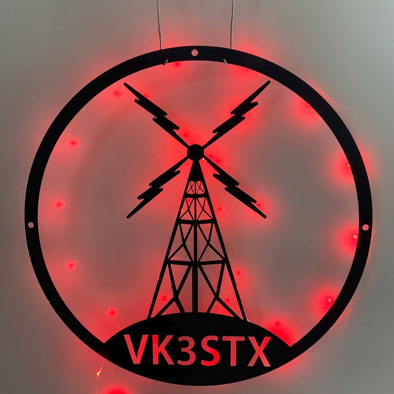 Custom Ham Radio Metal Wall Art With LED Lights, Personalized Radio ...