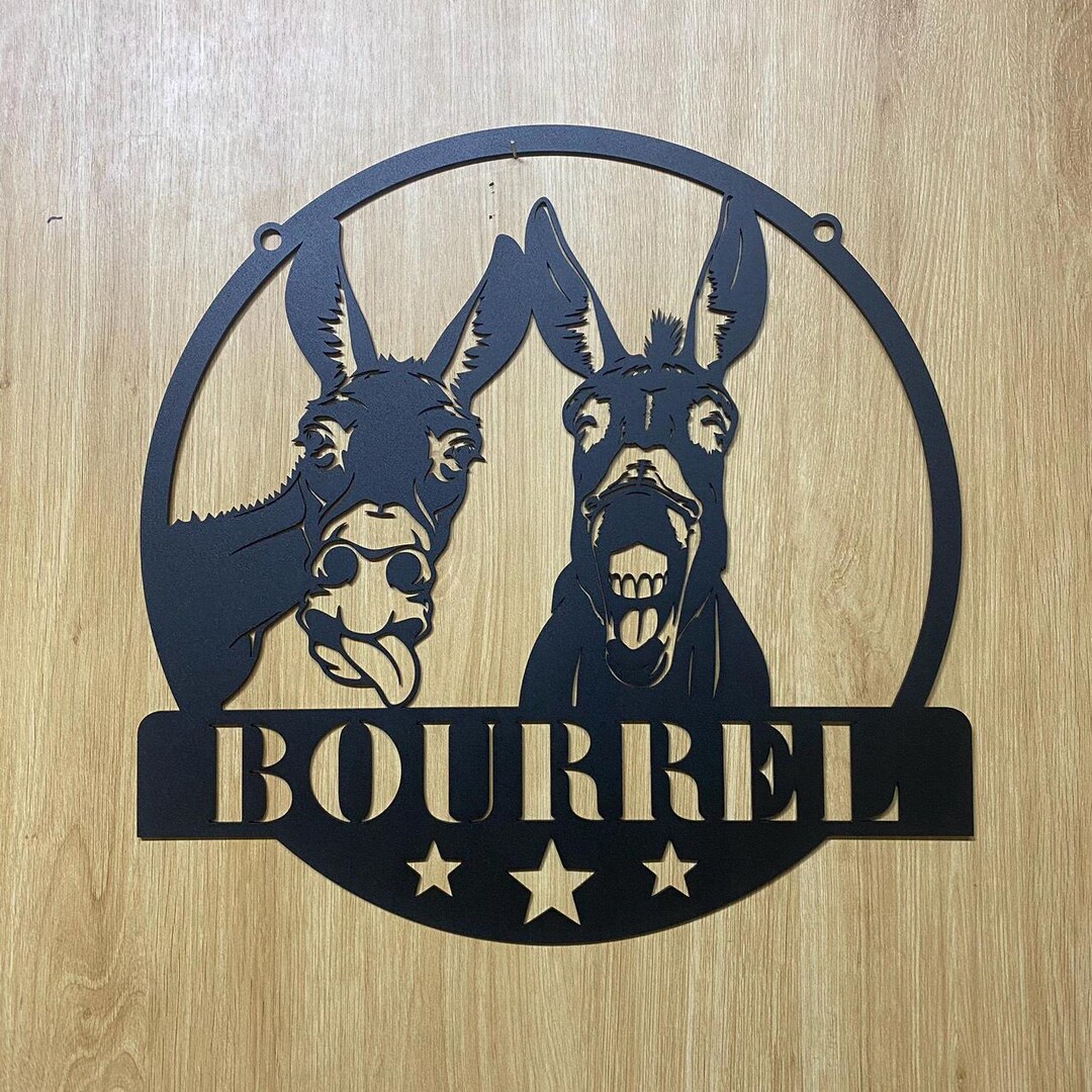 Custom Funny Donkey Metal Farm Sign, Personalized Donkey Farmhouse ...