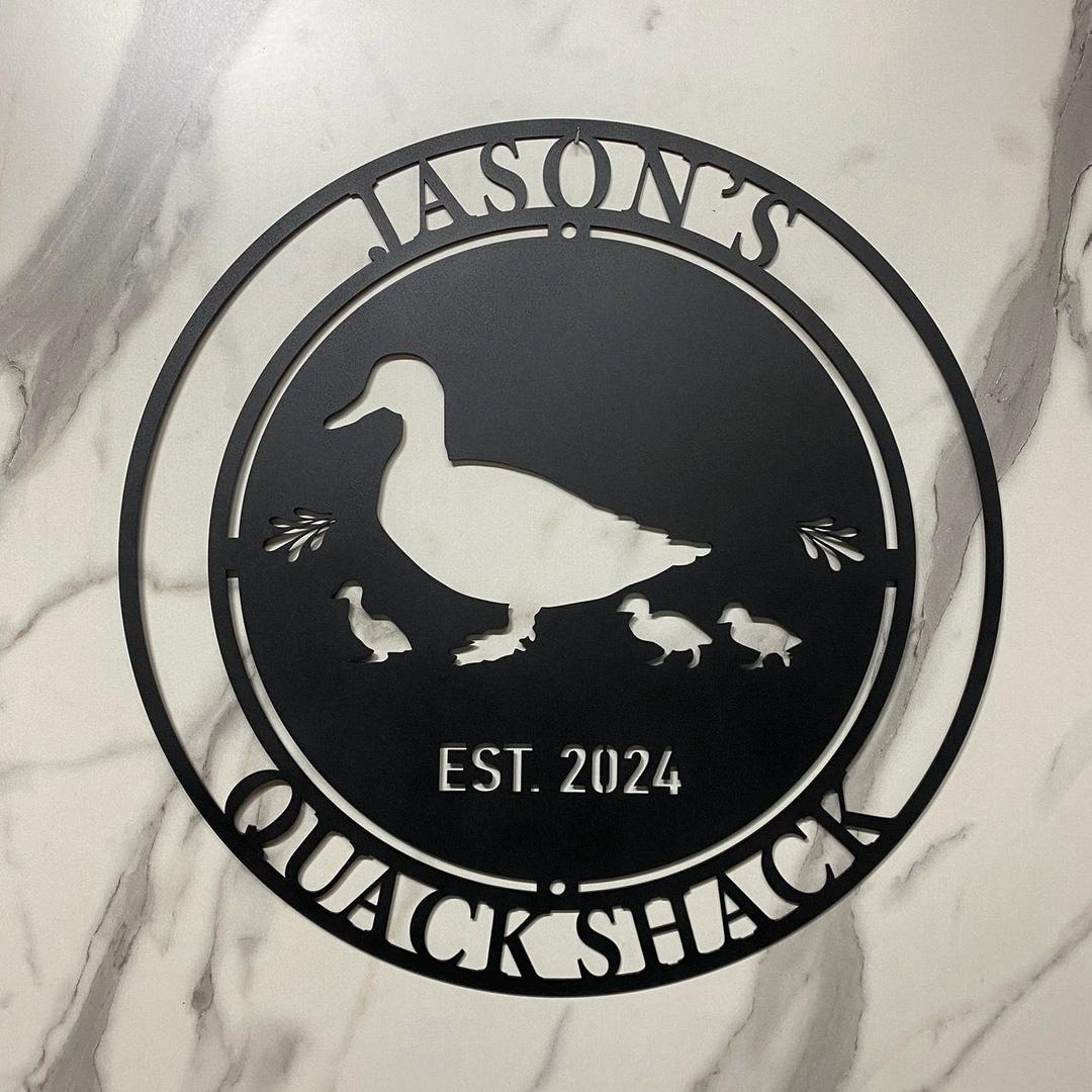Personalized Duck Coop Metal Name Sign, Custom Duck Farm Metal Barn ...