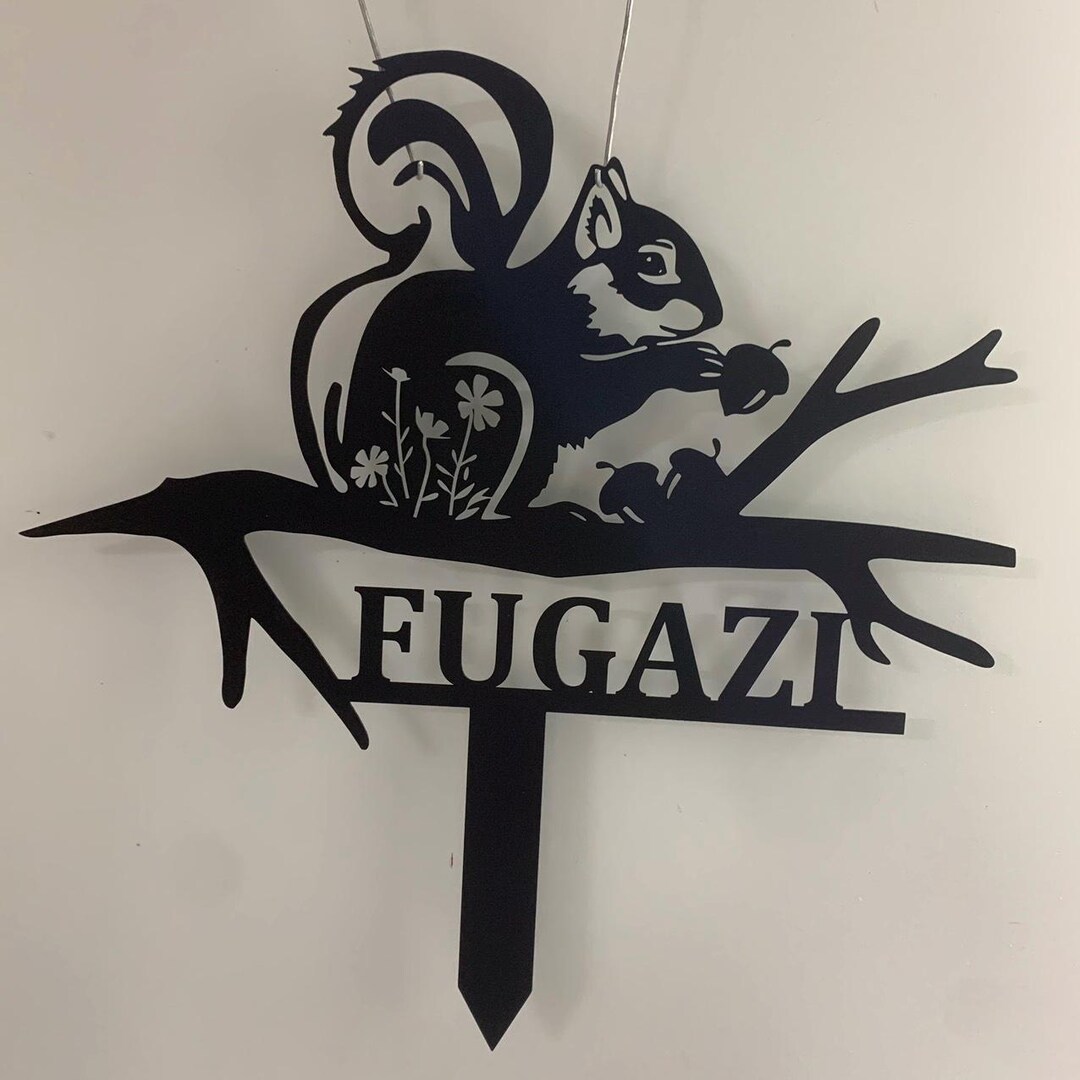 Custom Metal Squirrel Garden Stake, Squirrel Outdoor Garden Metal Yard ...