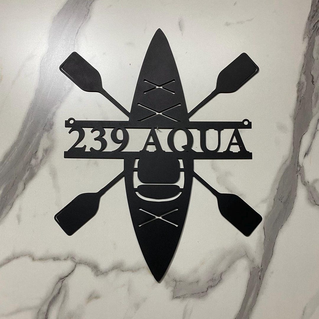 Custom Kayak Metal Wall Art, Personalized Kayak Lakelife Metal Name ...